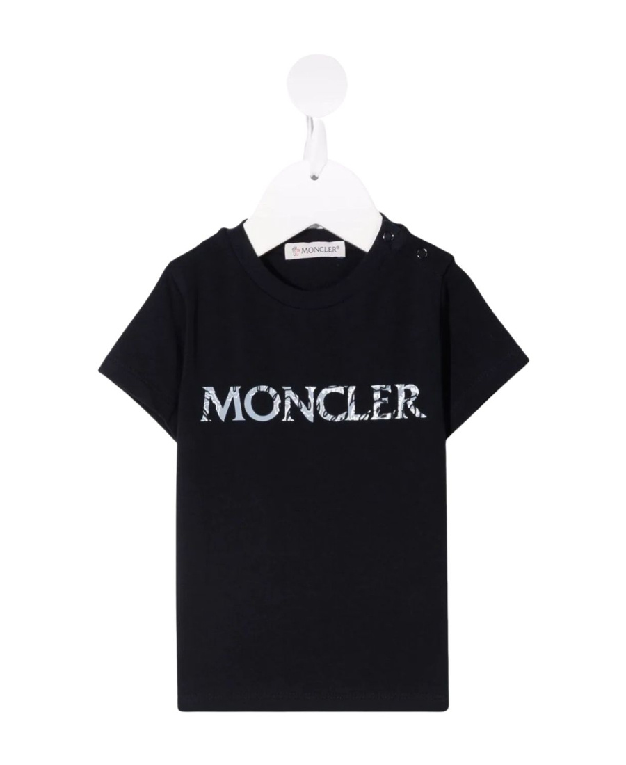 Moncler Logo-print Cotton T-shirt In Blue | ModeSens