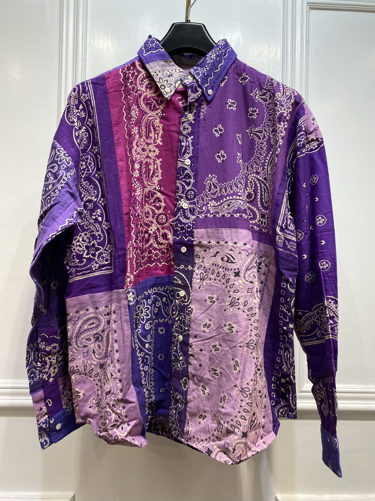 Readymade Bandana Patchwork Cotton Shirt In Gray | ModeSens