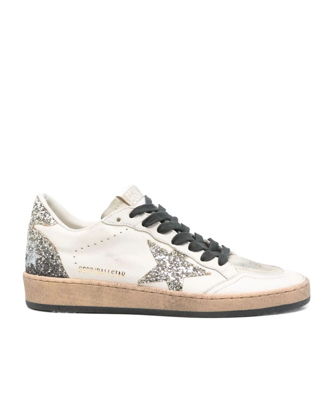 Golden Goose Ballstar Sneakers In Leather And Suede With Applied ...