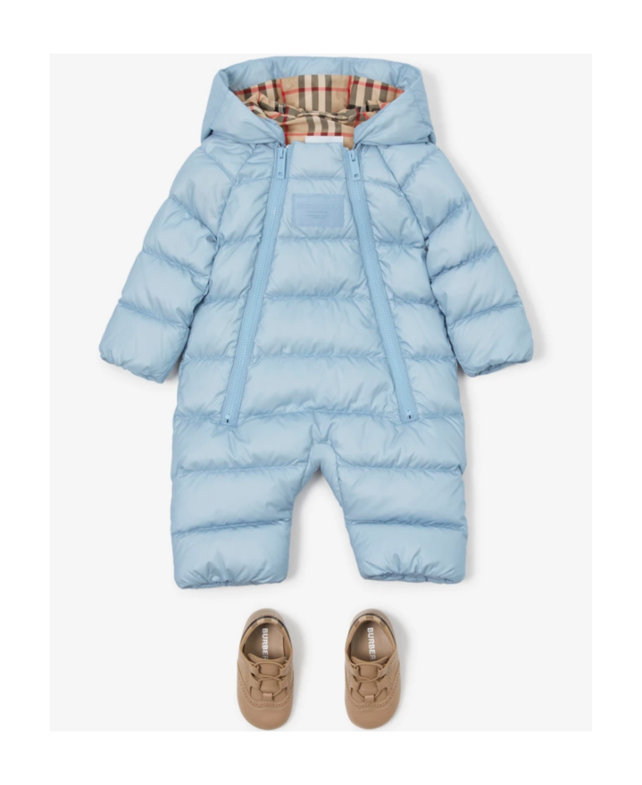 Burberry Quilted Hooded Puffer Suit In Blue | ModeSens