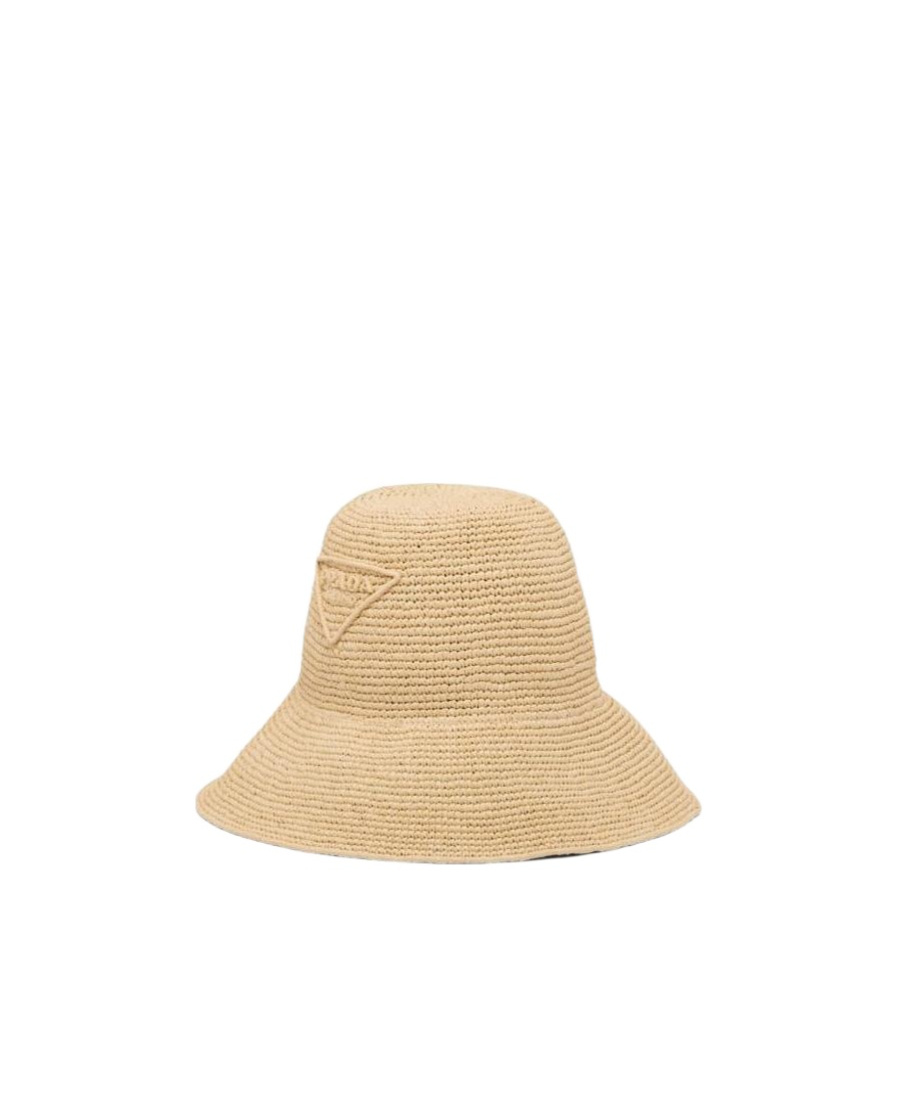 Prada Raffia Hat In Nude | ModeSens