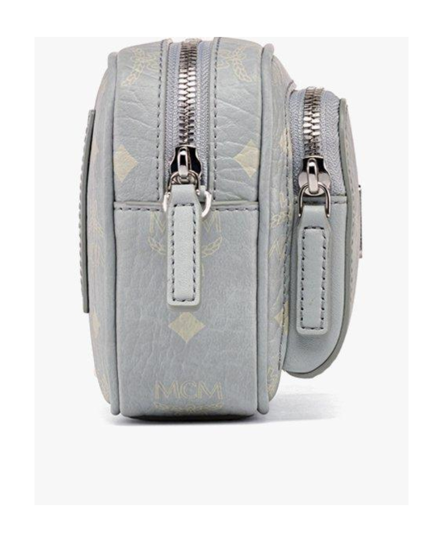 Mcm Logo Zipper Shoulder Bag In Gray | ModeSens