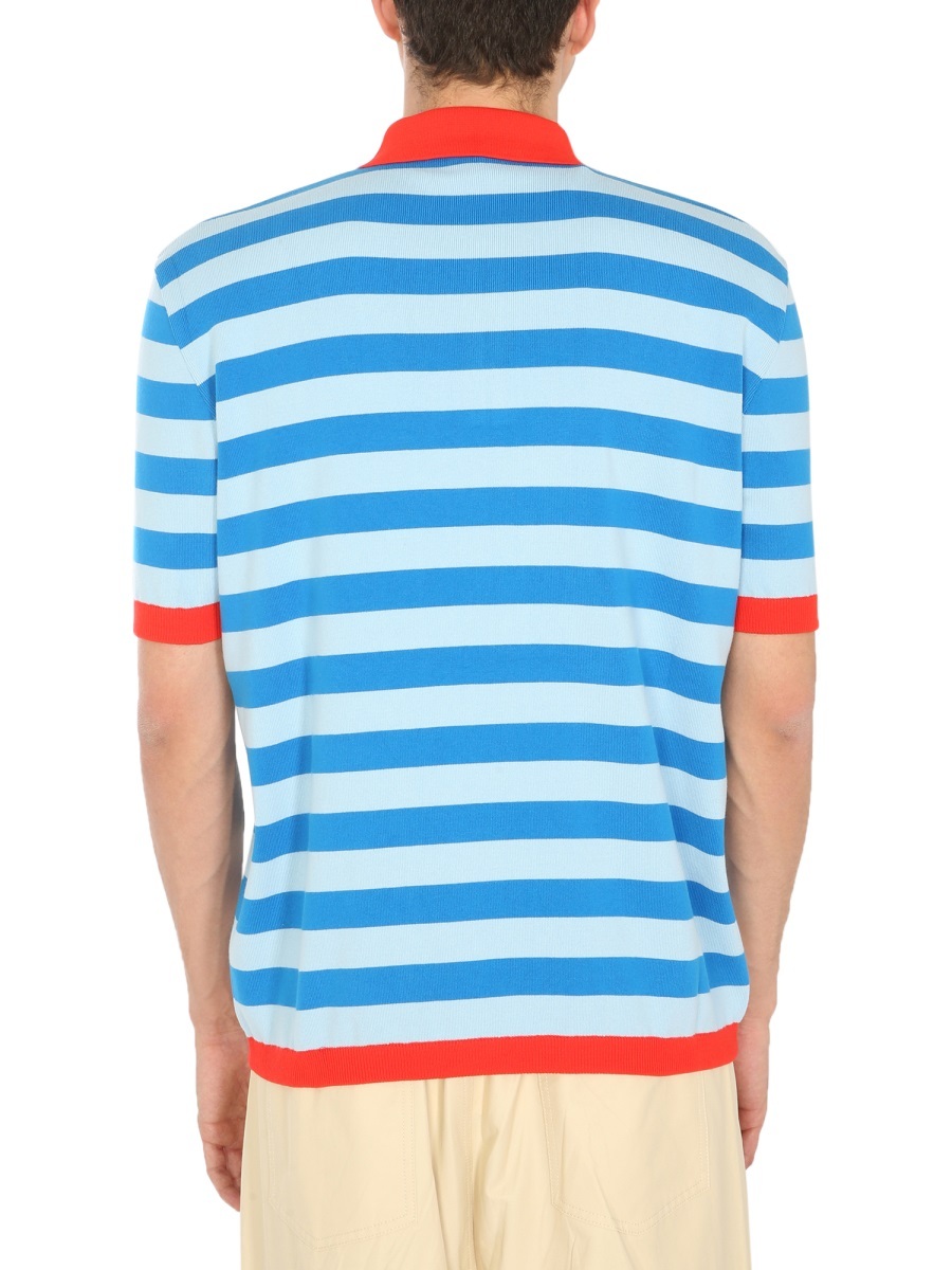 Sunnei Stripped Knitted Polo Shirt In Multicolour | ModeSens