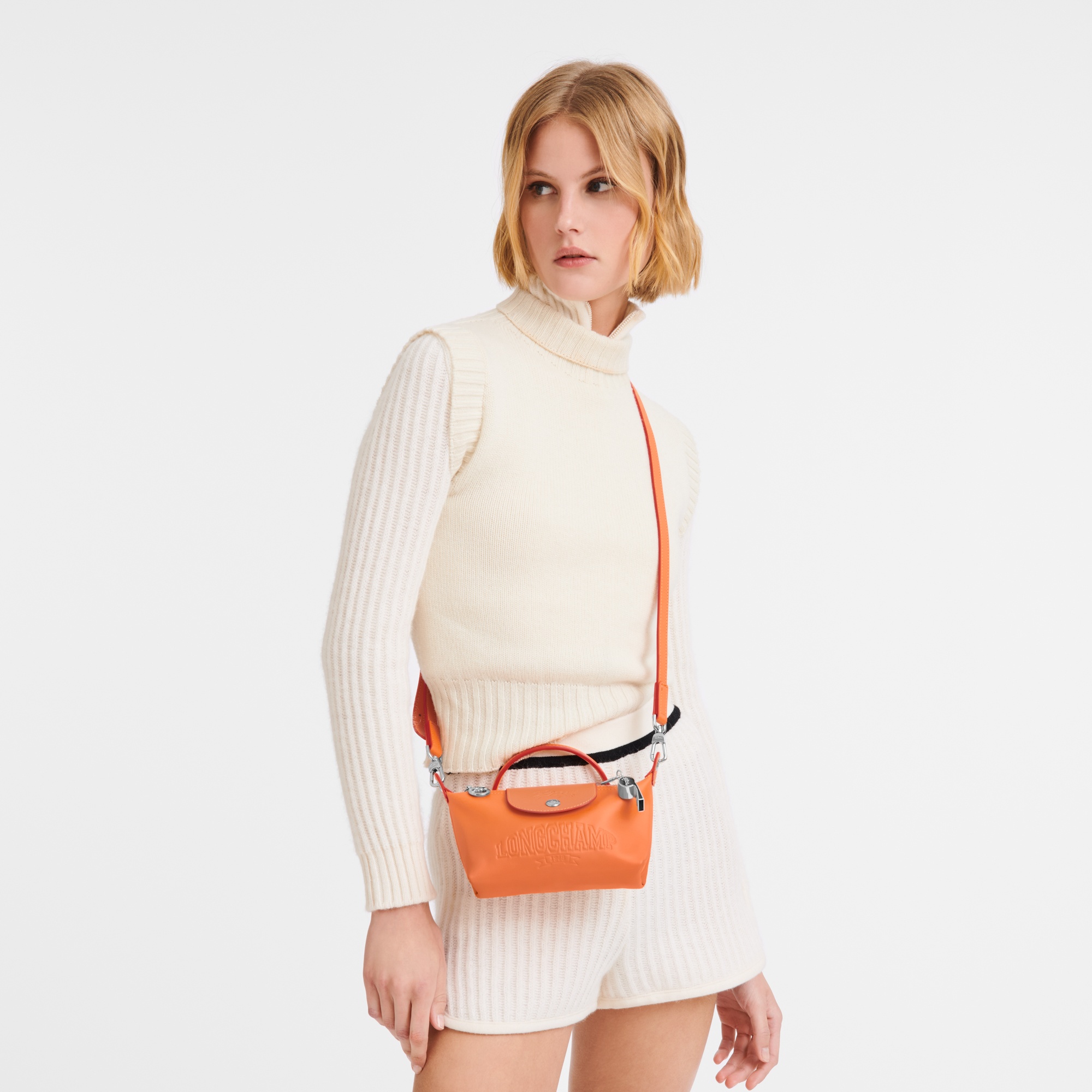 Longchamp Le Pliage Xtra Xs Logo Shoulder Bag In Orange | ModeSens