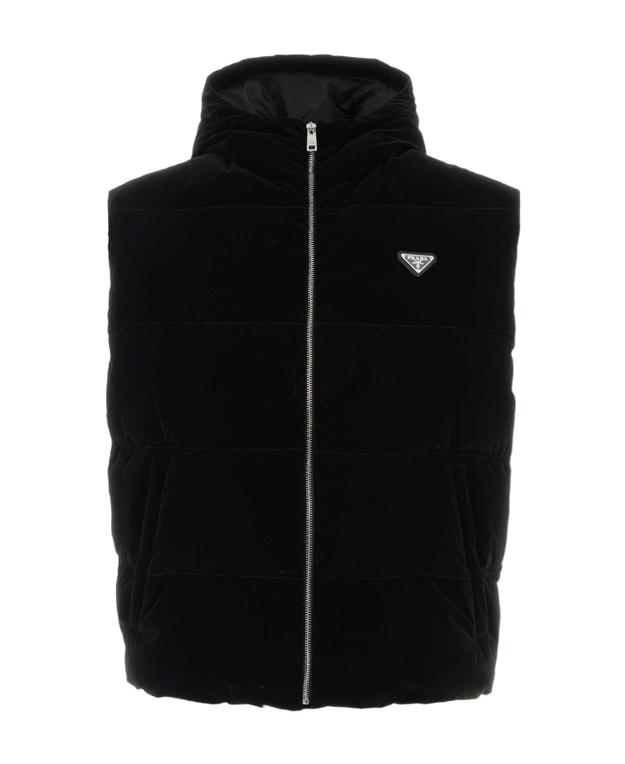 Prada Enamel Triangle-logo Gilet In Black | ModeSens