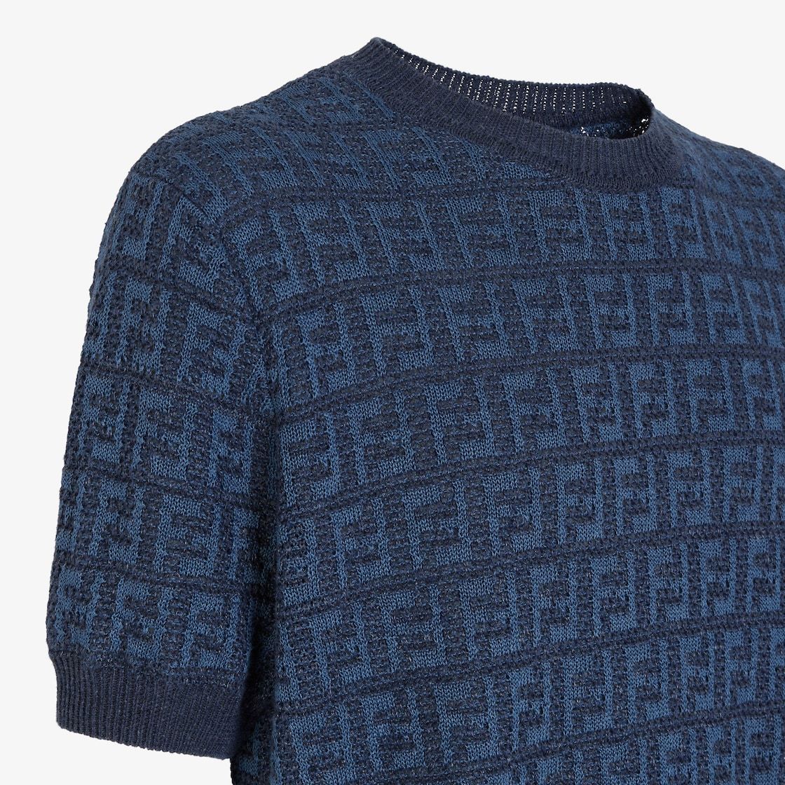 Fendi Ff-jacquard Knitted Jumper In Blue | ModeSens
