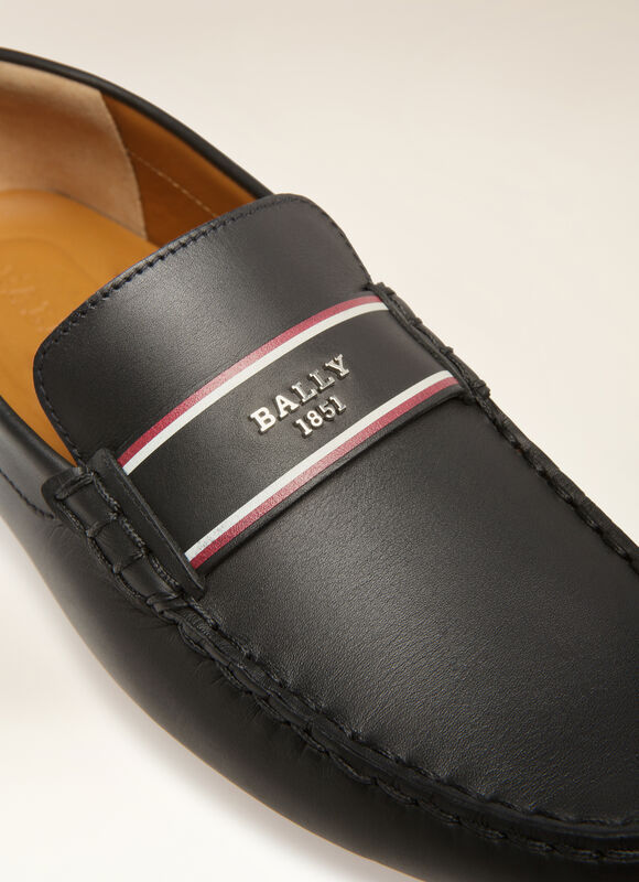 Bally Logo Details Business Casual Shoes In Black | ModeSens