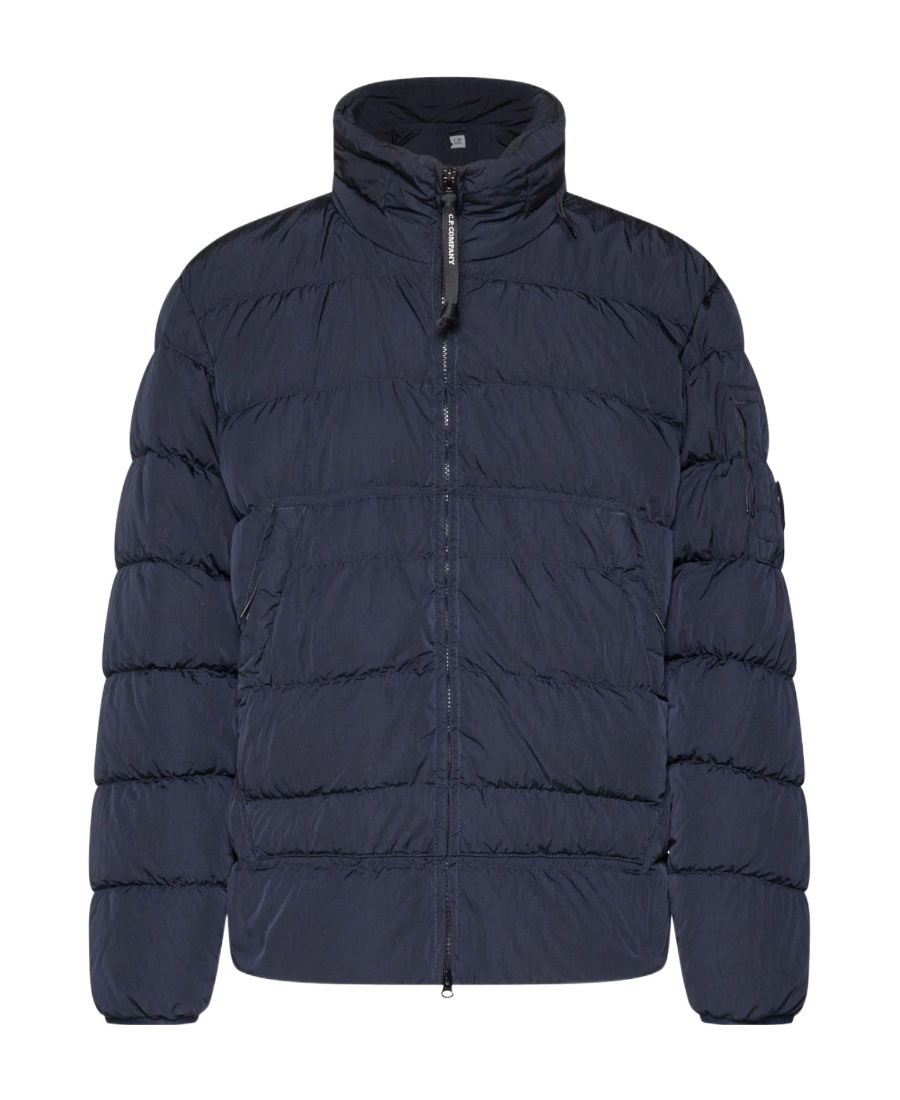 C.p. Company Lens-detail Down Puffer Jacket In Blue | ModeSens
