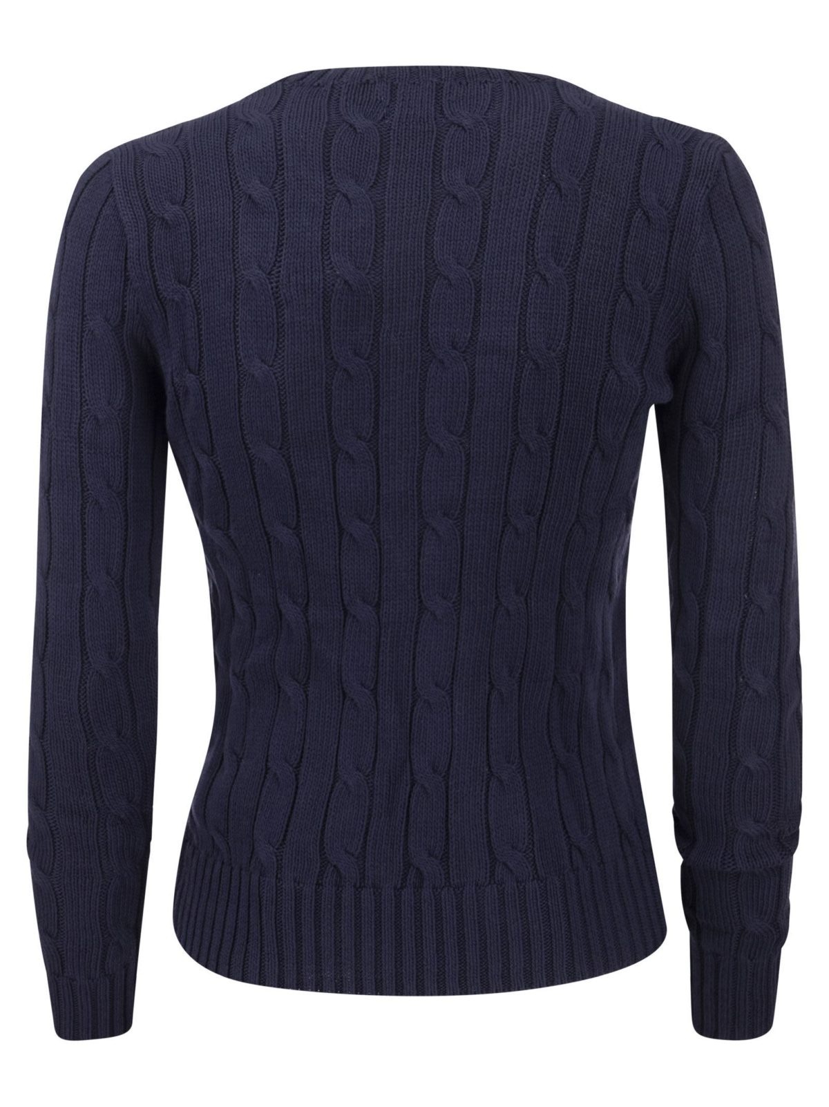 Polo Ralph Lauren Womens Hunter Navy Logo-embroidery Cable-knit Wool ...