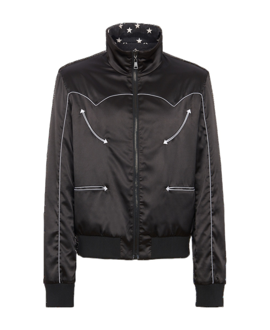 Balmain Stars Reversible Bomber Jacket In Black | ModeSens
