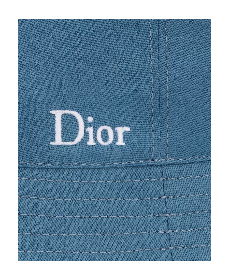 Dior Homme Logo Embroidered Reversible Bucket Hat In Blue | ModeSens
