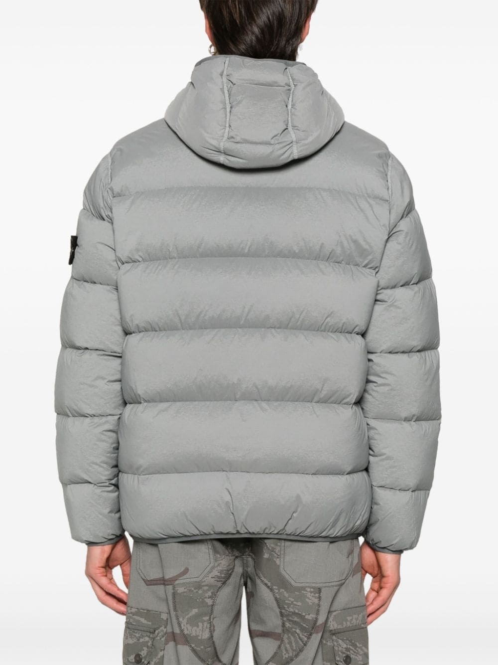 Stone Island Seamless Hooded Puffer Jacket In Grey | ModeSens