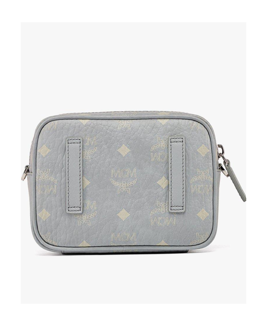 Mcm Logo Zipper Shoulder Bag In Gray | ModeSens