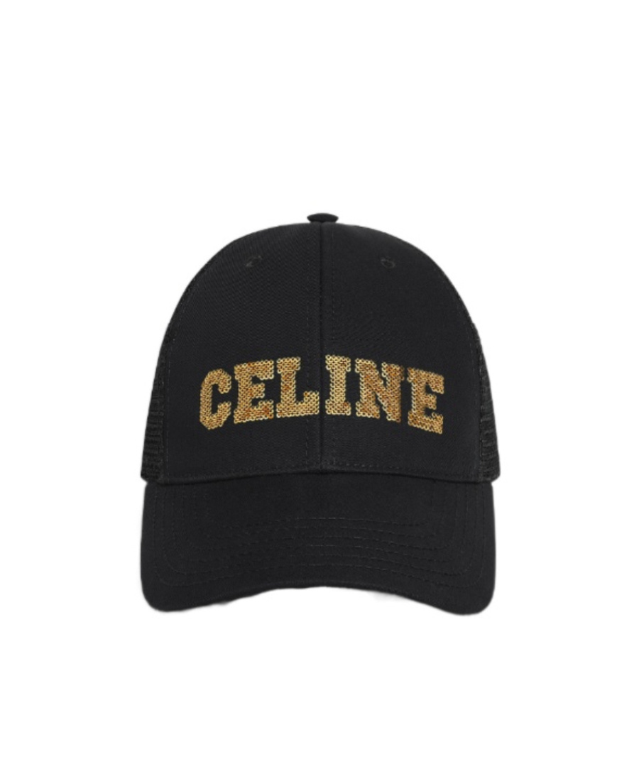 Celine Logo Baseball Cap In Black | ModeSens