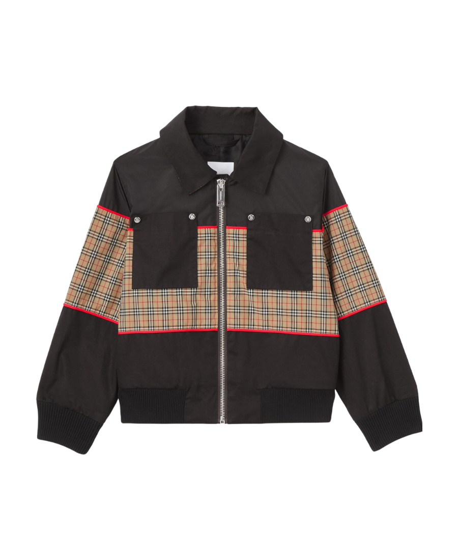 Burberry Liam Branded Panelled Bomber Jacket Black | ModeSens