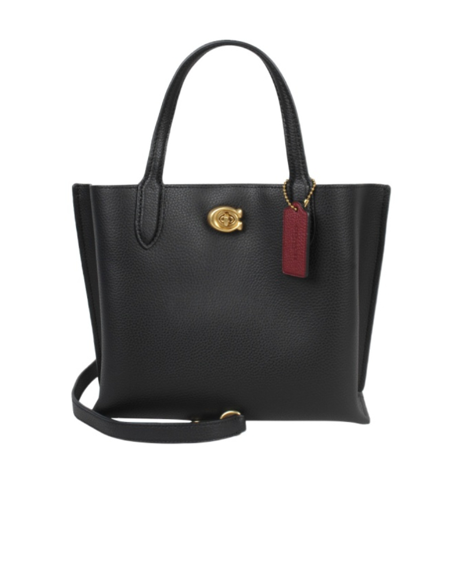 Coach Tag-detail Leather Tote Bag In Black | ModeSens