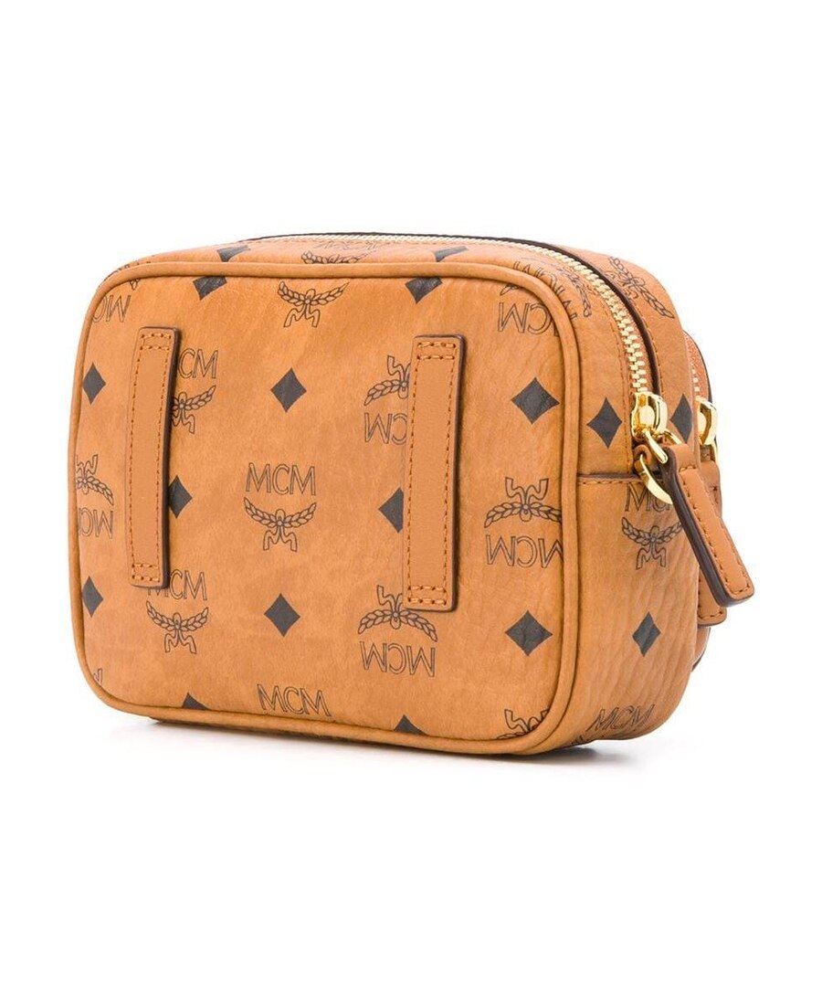 Mcm Visetos Logo Plaque Crossbody Bag In Brown | ModeSens