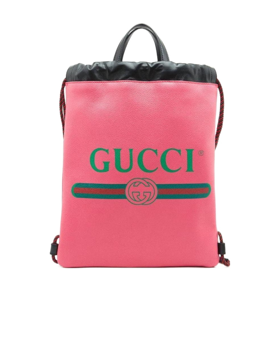 Gucci Logo Drawstring Shoulder Bag In Red | ModeSens