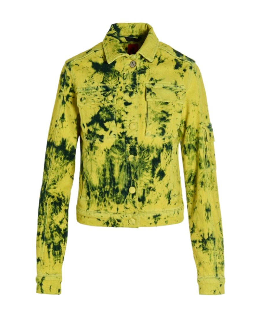Ferrari Yellow Tie-dye Denim Jacket In Green | ModeSens