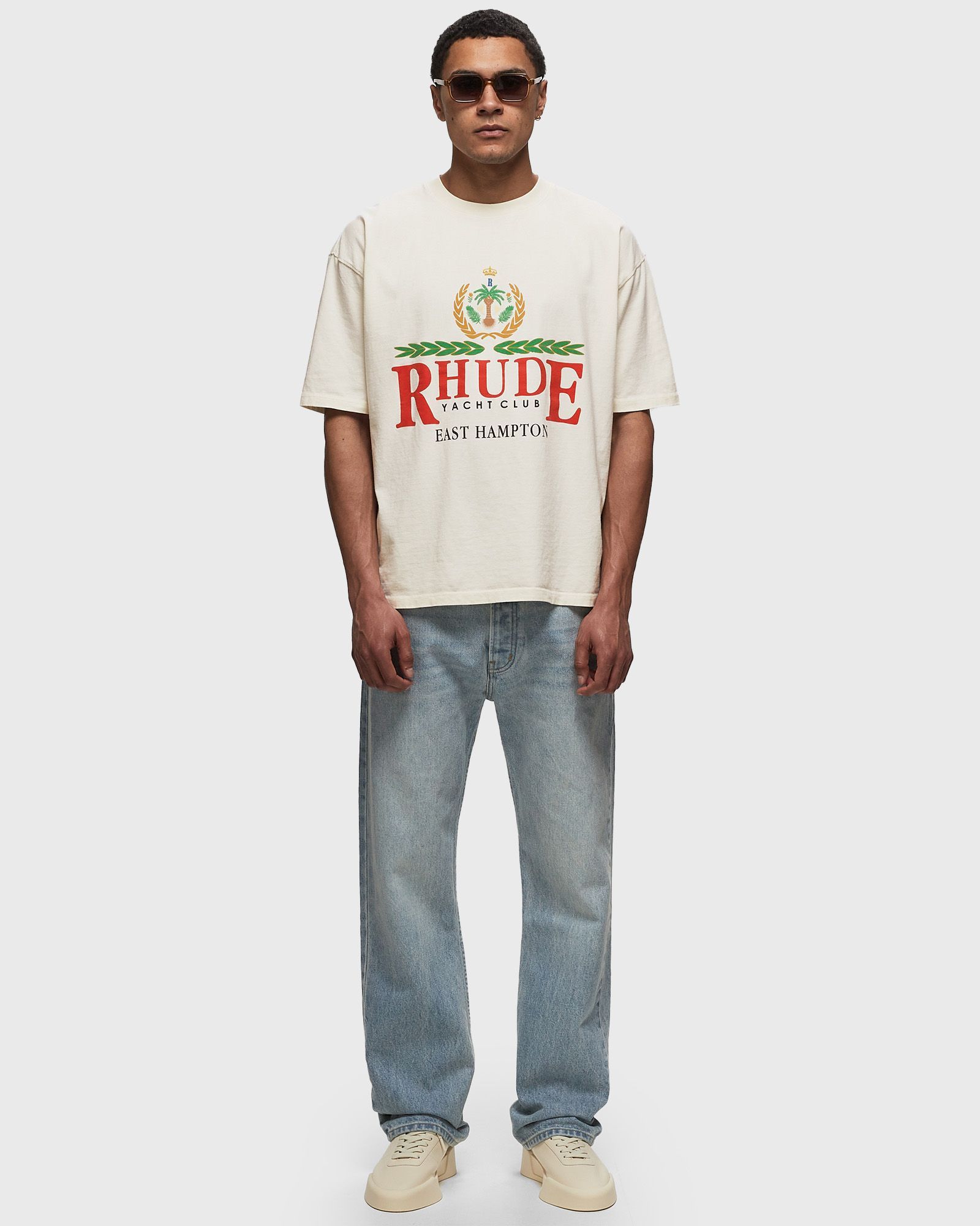 Rhude Logo Jeans In Gray | ModeSens