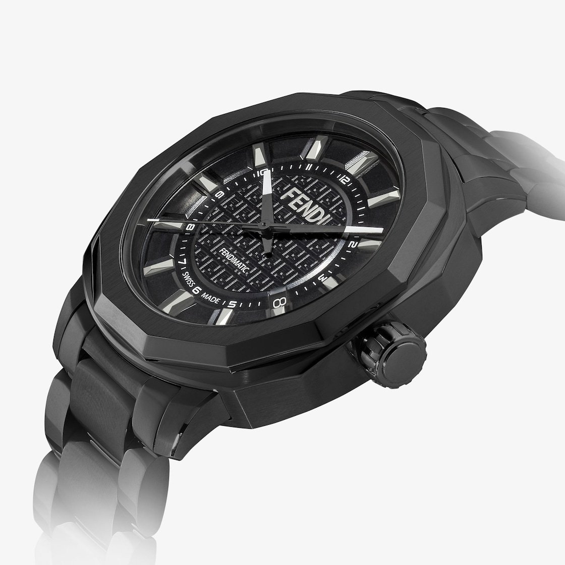 Fendi Geometric Automatic Watch In Black | ModeSens