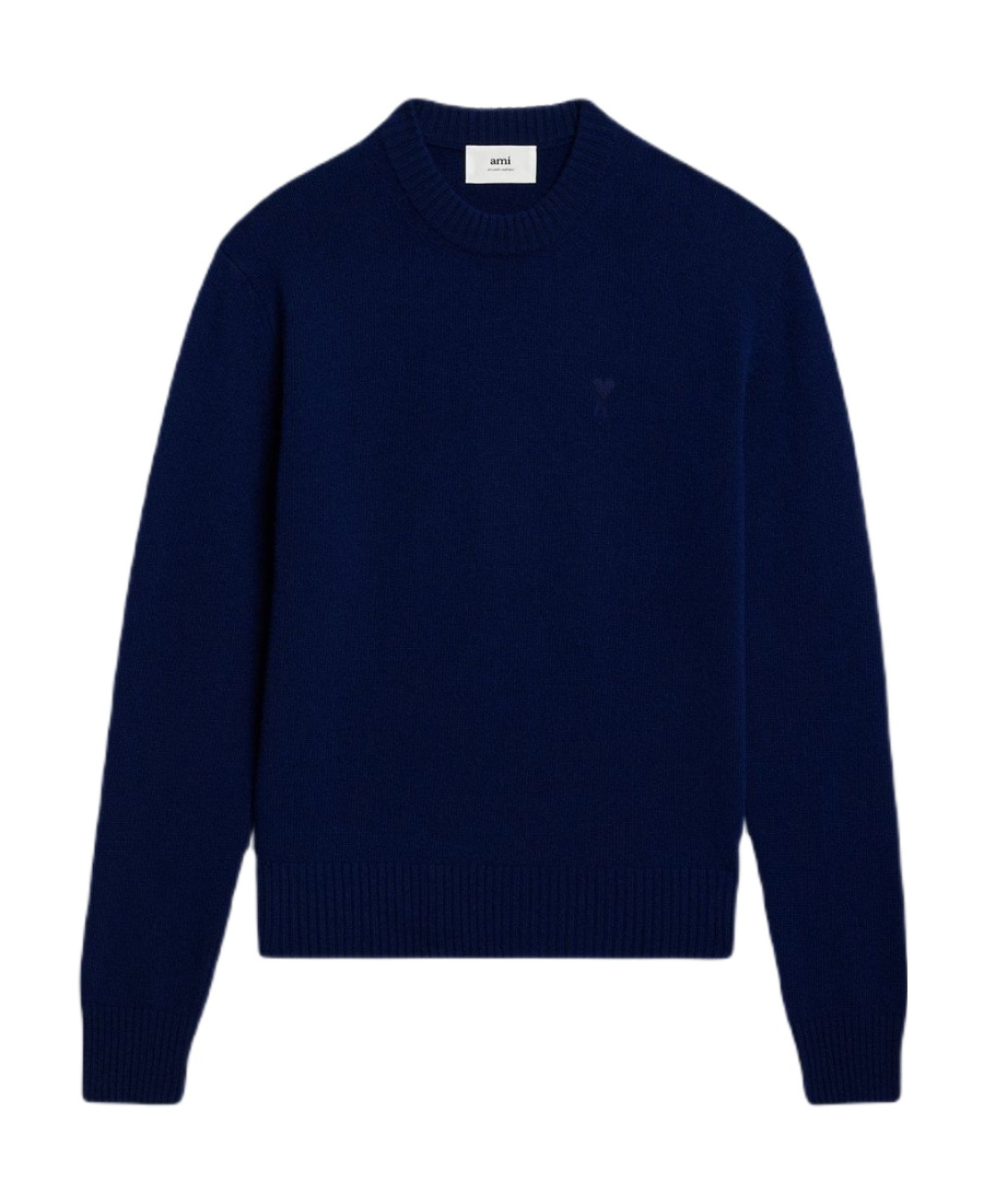 Ami Alexandre Mattiussi Ami De Coeur-embroidered Jumper In Blue | ModeSens