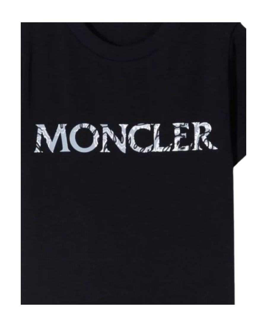 Moncler Logo-print Cotton T-shirt In Blue | ModeSens