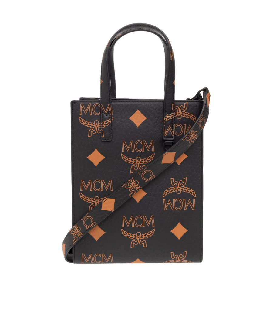 Mcm Logo Shoulder Bag In Black | ModeSens