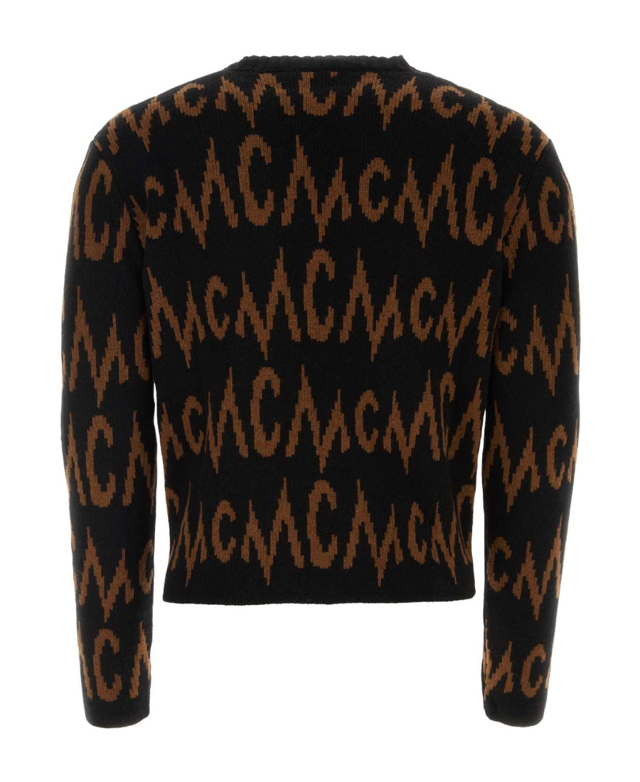 Mcm Monogrammed V-neck Knit Cardigan In Black | ModeSens