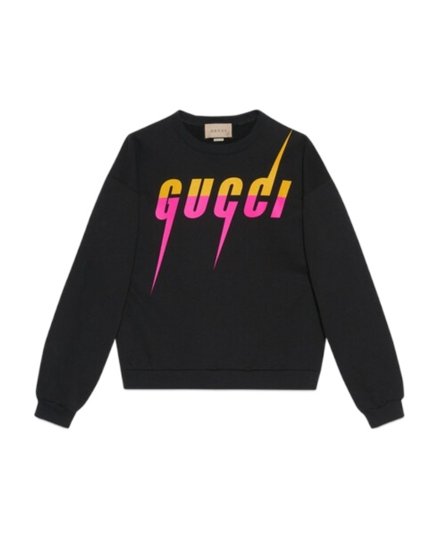 Gucci Blade Logo-print Cotton Sweatshirt In Black | ModeSens