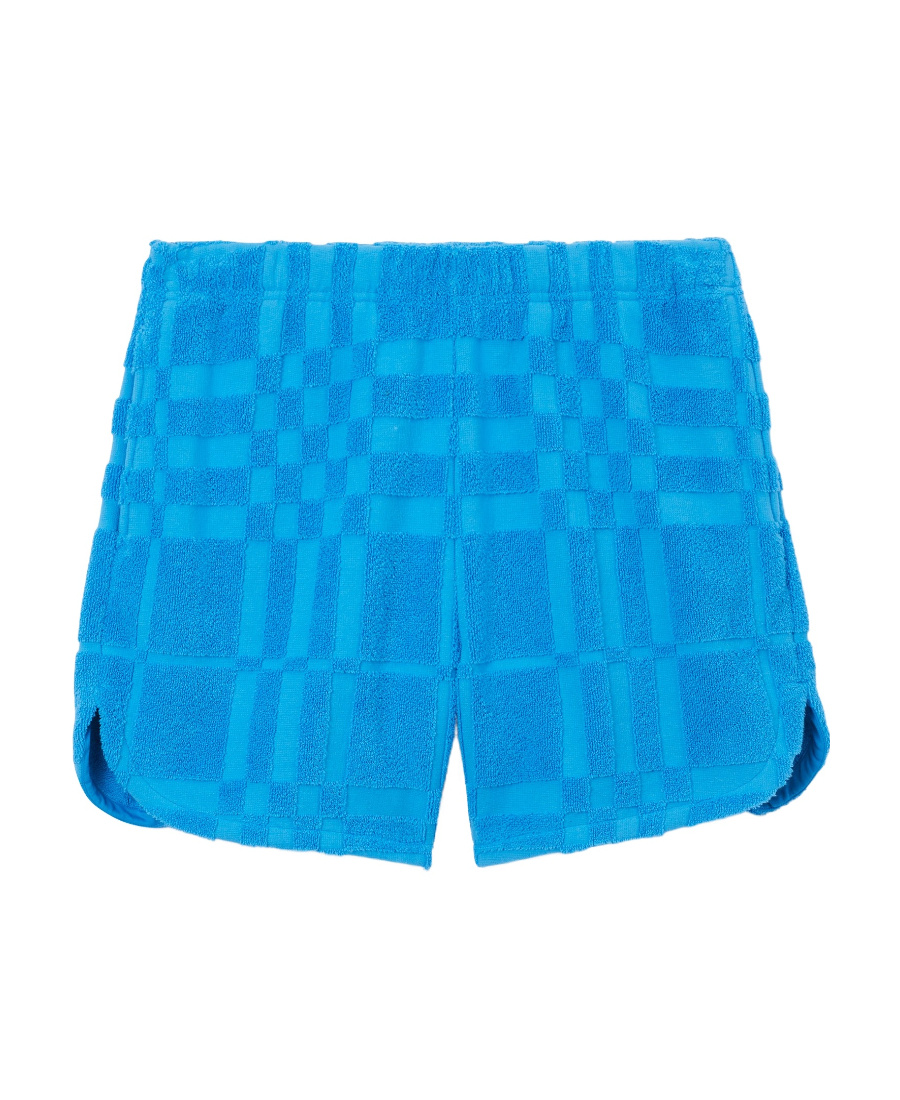 Burberry Check-pattern Above-knee Length Shorts In Bright Cerulean Blue ...