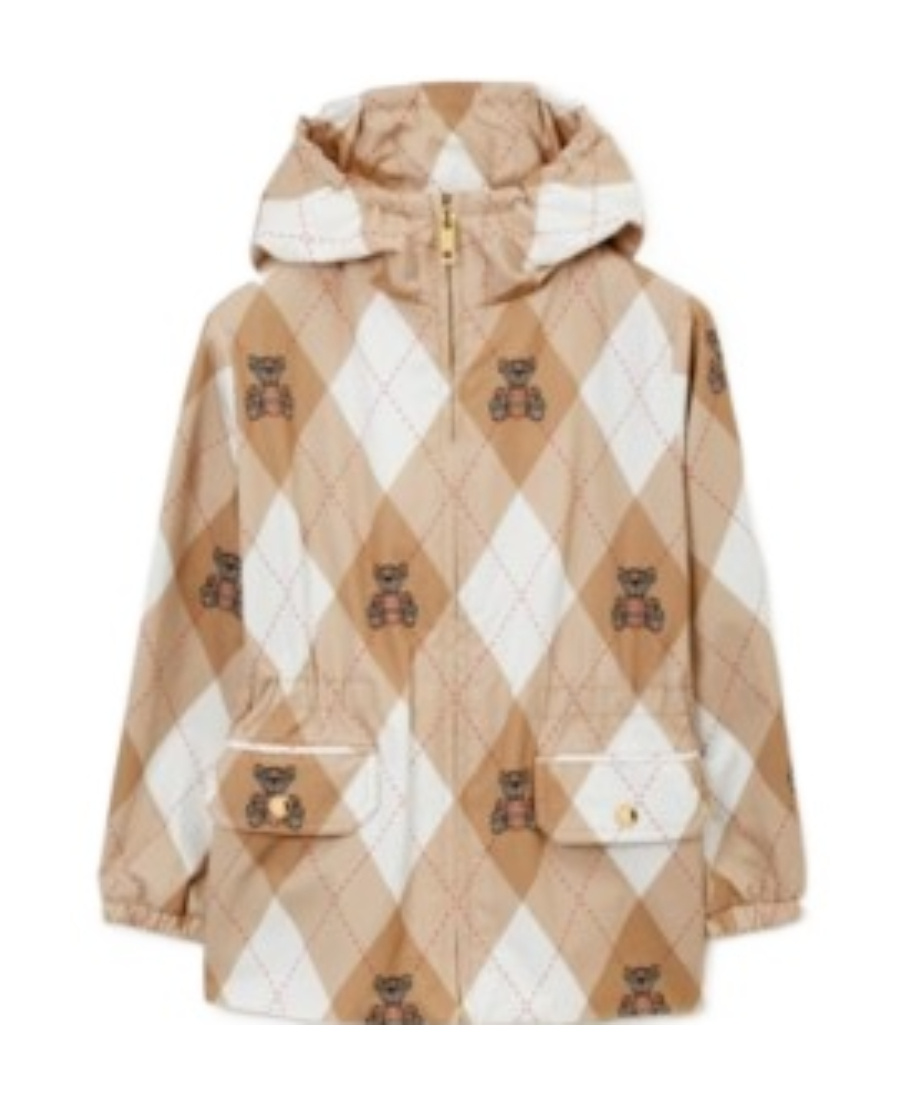 Burberry Thomas Bear Print Cotton Jacket In Nude | ModeSens