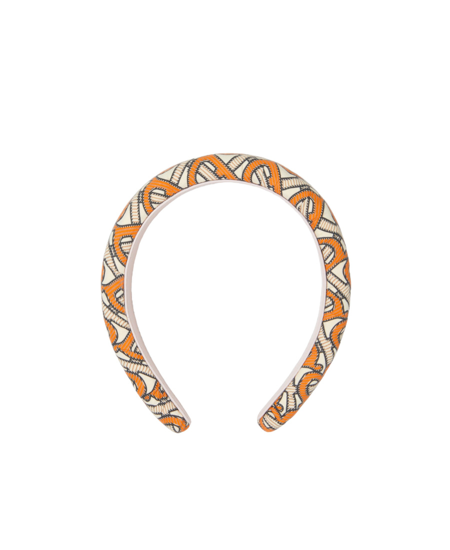Burberry Monogram-pattern Padded Headband In Nude | ModeSens
