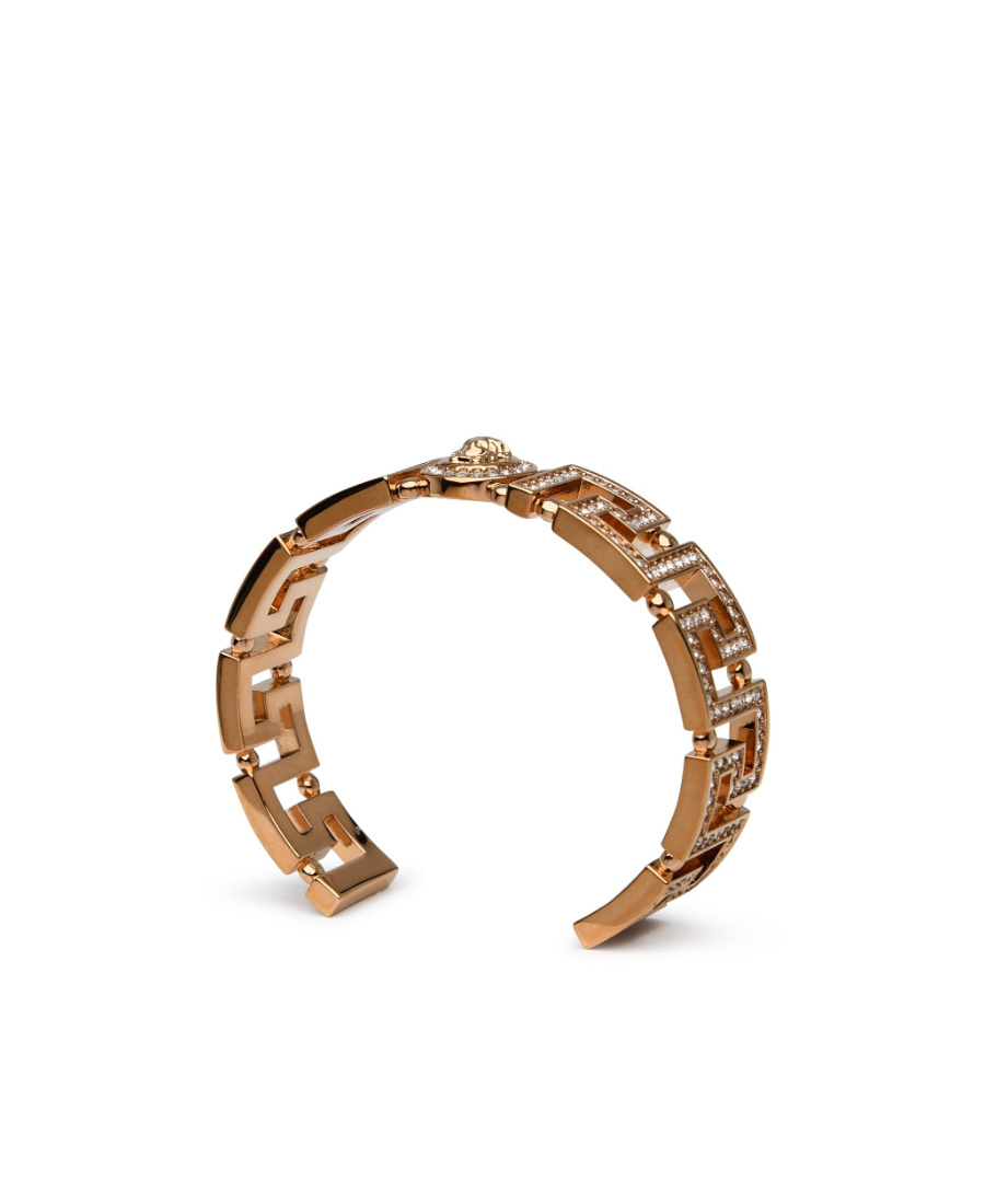 Versace Greca Tribute Medusa Cuff Bracelet In Yellow | ModeSens