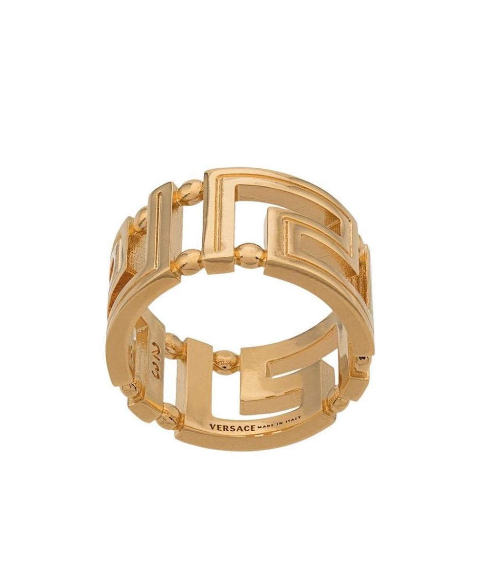 Versace Greca-detail Ring In Yellow | ModeSens