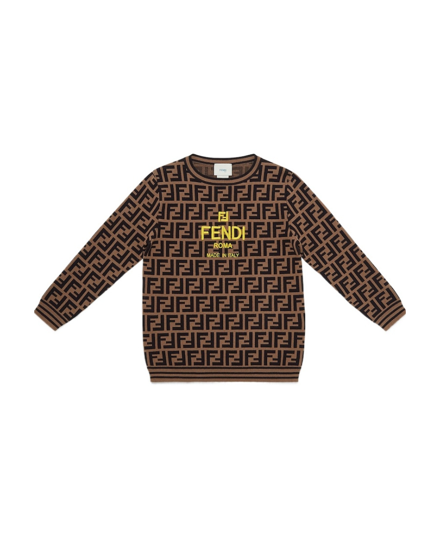 Fendi Ff-pattern Logo-embroidered Jumper In Black | ModeSens