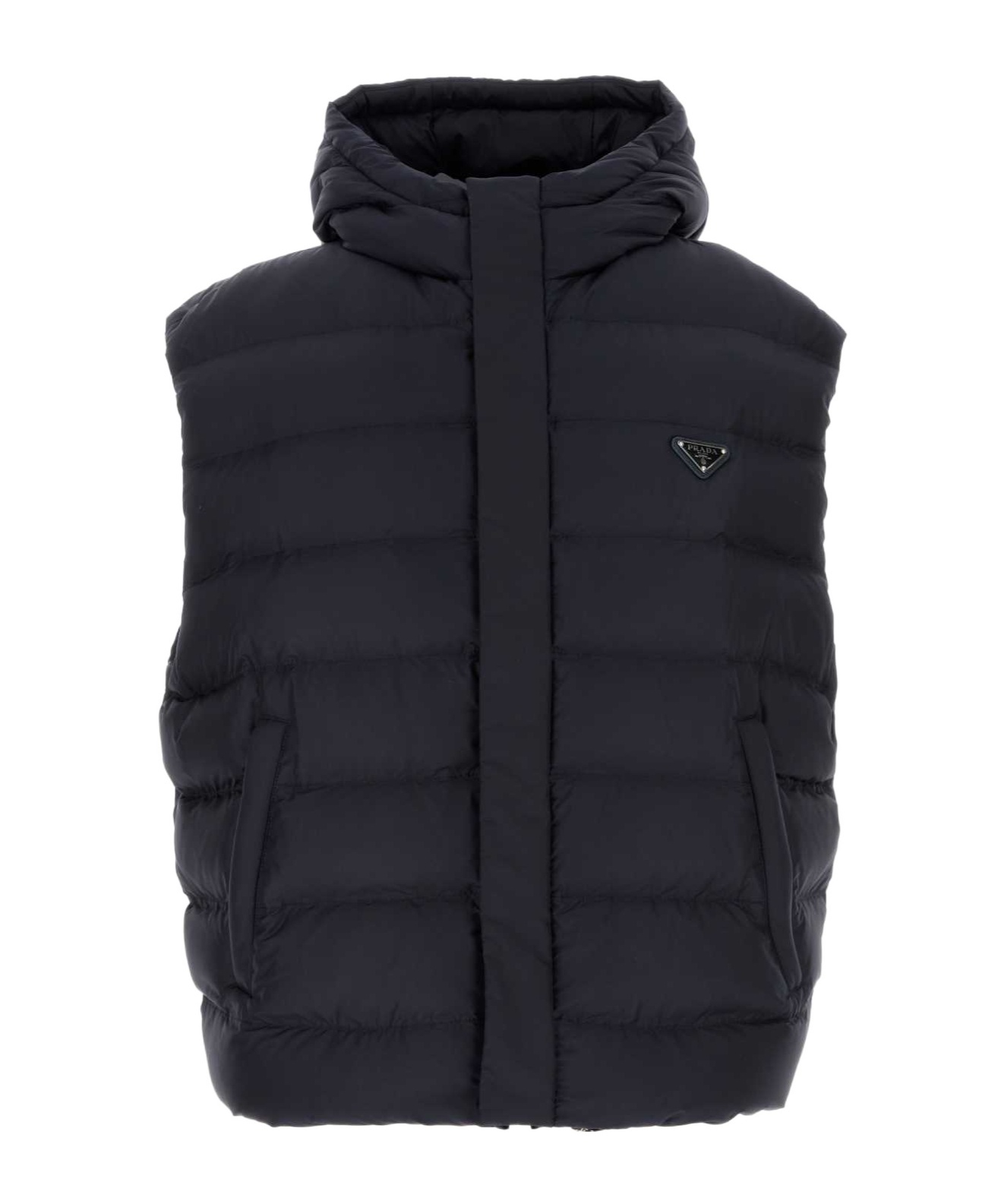 Prada Enamel Triangle-logo Gilet In Blue | ModeSens