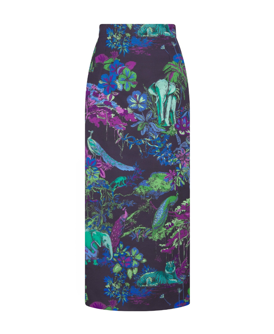 Dior Animal Pattern Skirt In Black | ModeSens