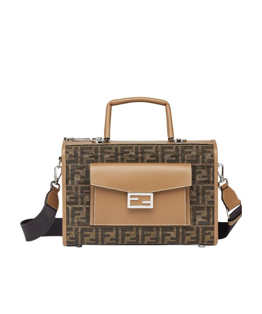 Fendi Soft Trunk Logo Jacquard Handbag In Brown | ModeSens