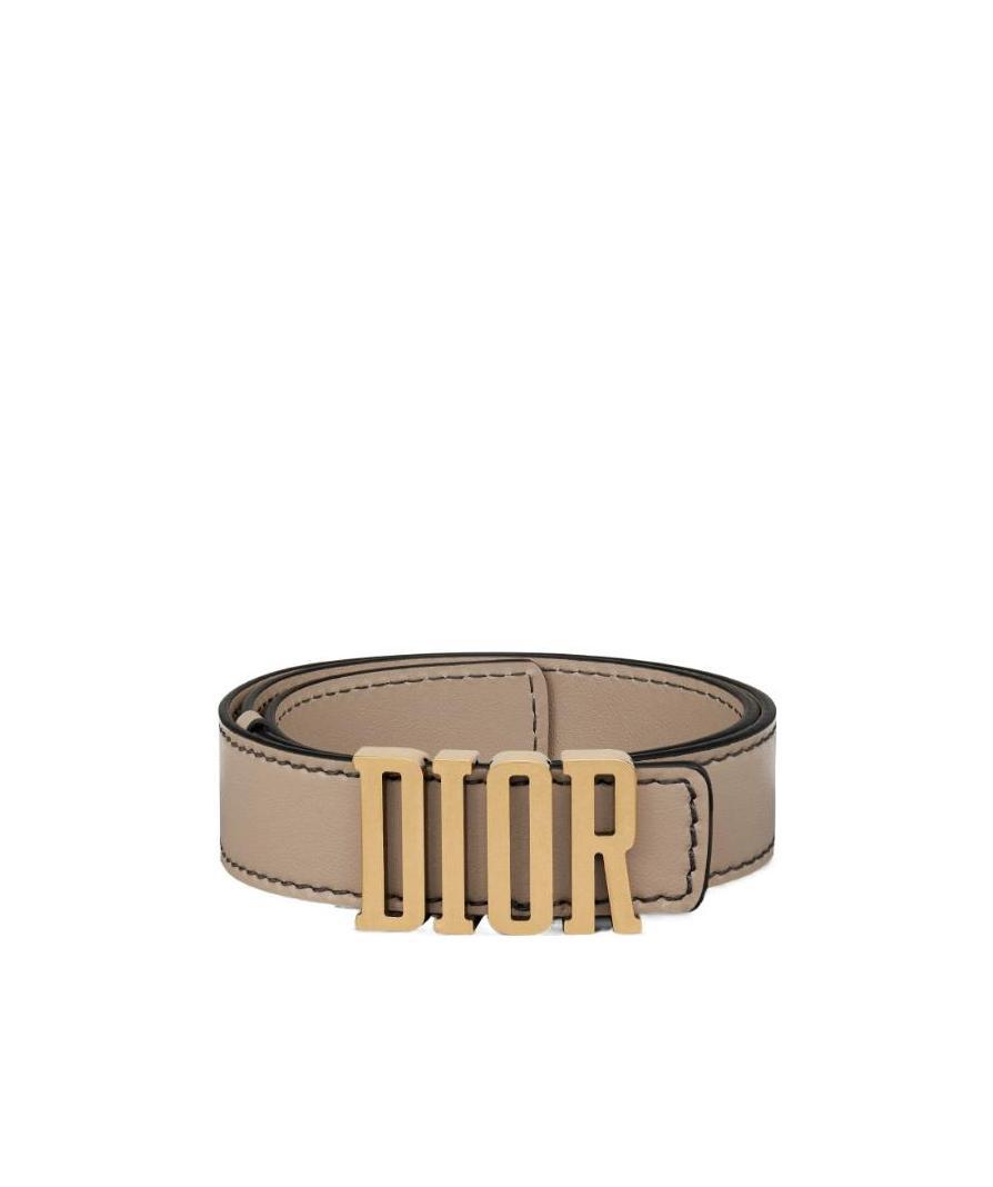 Dior Logo Belt In Nude | ModeSens