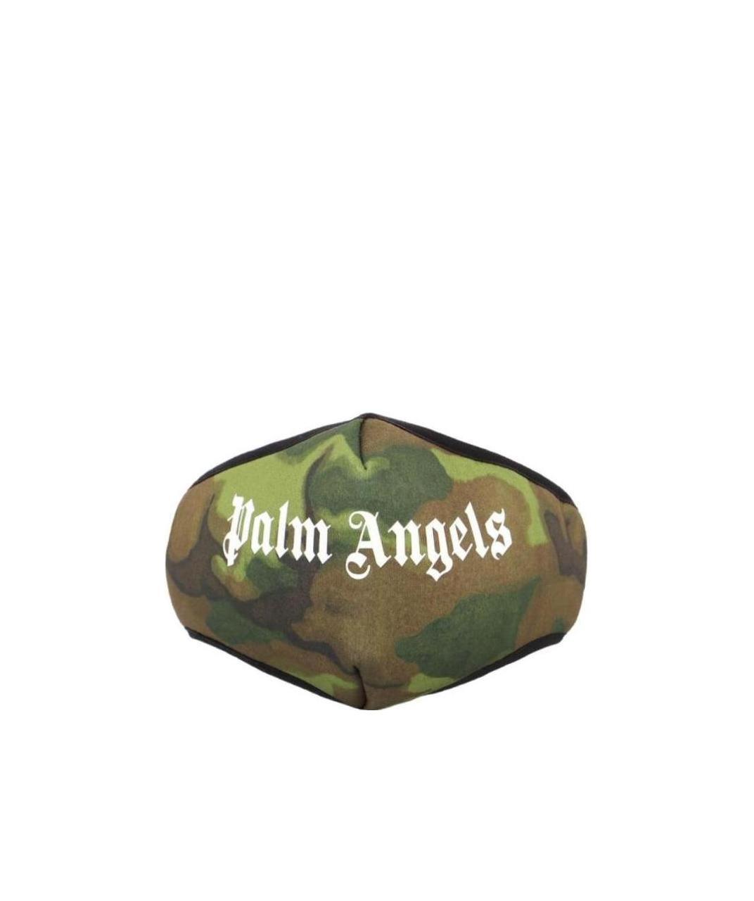 Palm Angels Logo Camouflage Print Face Mask In Green | ModeSens